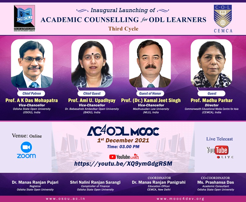 Launch of MOOC on Academic Counselling for ODL Learners (AC4ODL)- Third ...