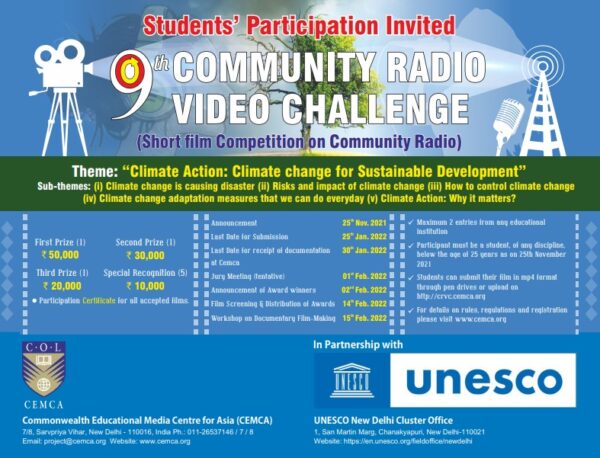 9th Community Radio Video Challenge competition . Theme “Climate Action ...